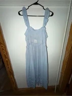 Free People | Dresses | Light Blue Ruffled Free People Midi Dress ...